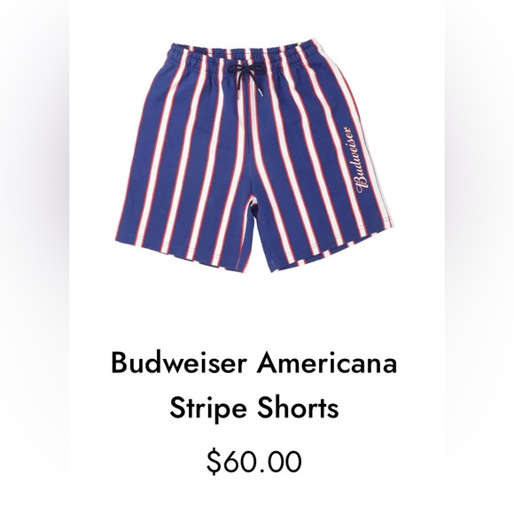 Budweiser | Shorts | Budweiser Americana Striped Shorts Medium | Poshmark